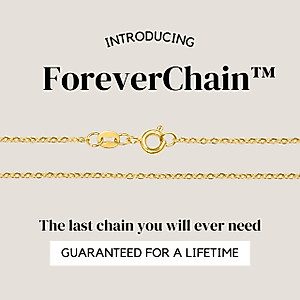 KISPER 24k Gold Cable Link Chain Necklace – Thin, Dainty, Gold Plated Stainless Steel Jewelry for Women & Men with Spring Ring Clasp, 18”