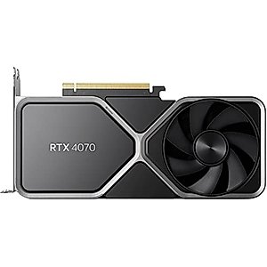 NVIDIA GeForce RTX 4070 Founder's Edition (FE) Graphics Card - Titanium and Black (900-1G141-2544-000)