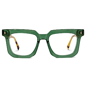 Zeelool Classic Oversized Square Blue Light Blocking Eyeglasses for Women Men Coville ZJGA830292-04 Green