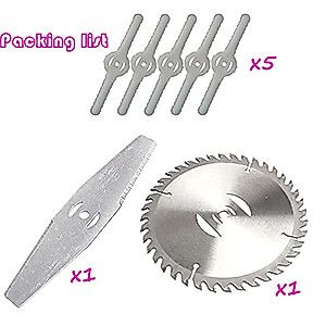 8 Pack Grass Trimmer Blade Heads Replacements- 40 T Blade & 2 Stainless Steel Blade & 5pcs Plastic Blades, Carbide Blade Tip Brush Cutter Trimmer Weed Eater Blade for Electric Lawn Mower Set