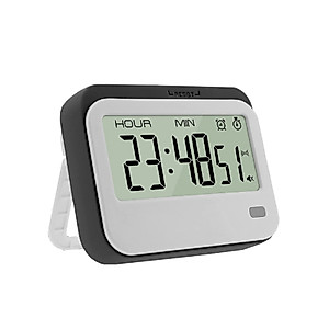 Yovell Digital Kitchen Timer 12/24 Hours Alarm Clock with LED Indicator for Cooking Sports Office Study Magnetic Back and Retractable Stand Big Digits