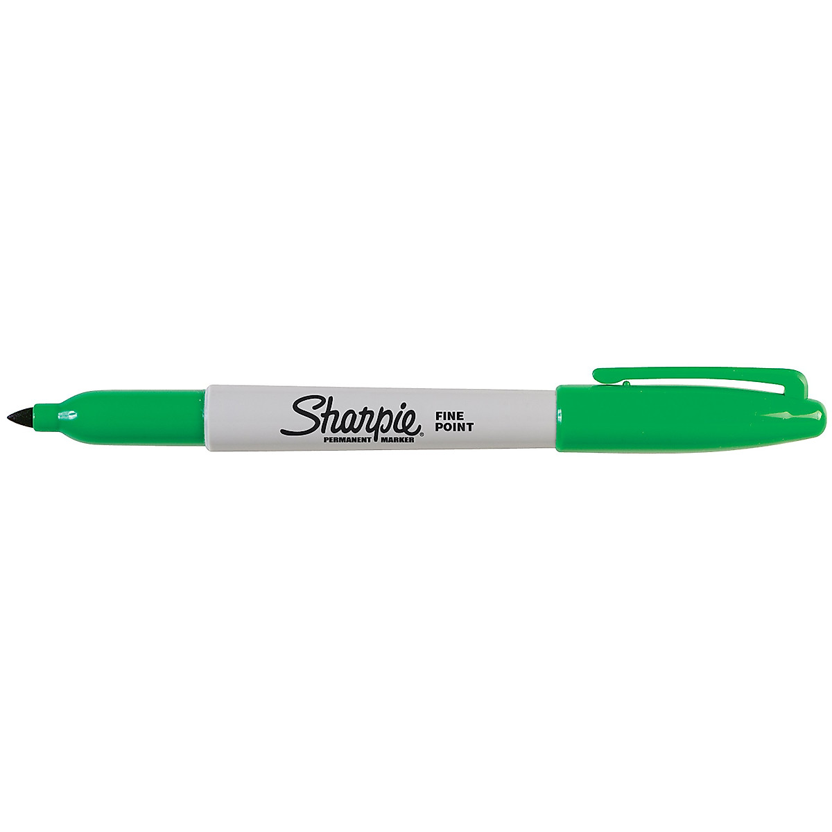 Sharpie Permanent Markers, Fine Point, Green, 12 Count