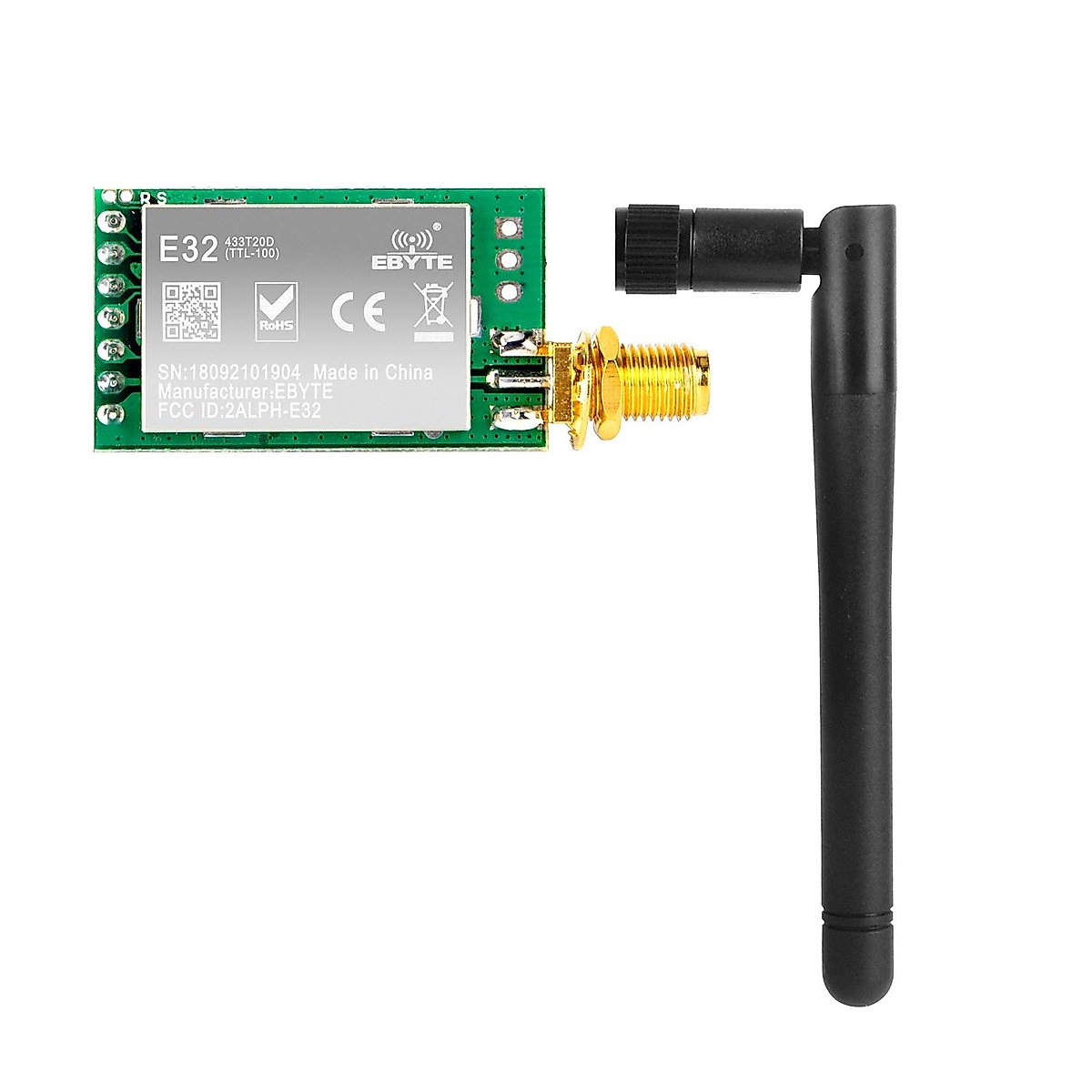 Gowoops SX1278 LoRa Radio Wireless 433Mhz 410~441MHz UART Serial Module Transmitter Receiver + 433Mhz 3dBi SMA Antenna, Compatible with Arduino STM32 51 Single Chip Microcomputer