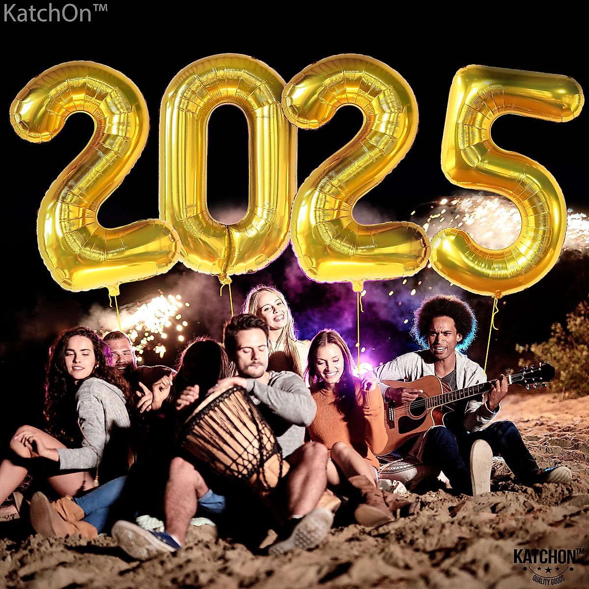 KatchOn, New Year 2025 Balloons Gold - Huge, 42 Inch | 2025 Gold Balloons for Happy New Years Decorations 2025 | New Year Balloons for New Years Eve Party Supplies 2025 | Graduation Decorations 2025