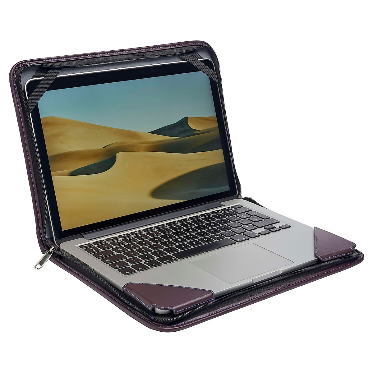 Broonel Purple Leather Laptop Messenger Case - Compatible with Microsoft Surface Pro 7 12.3"