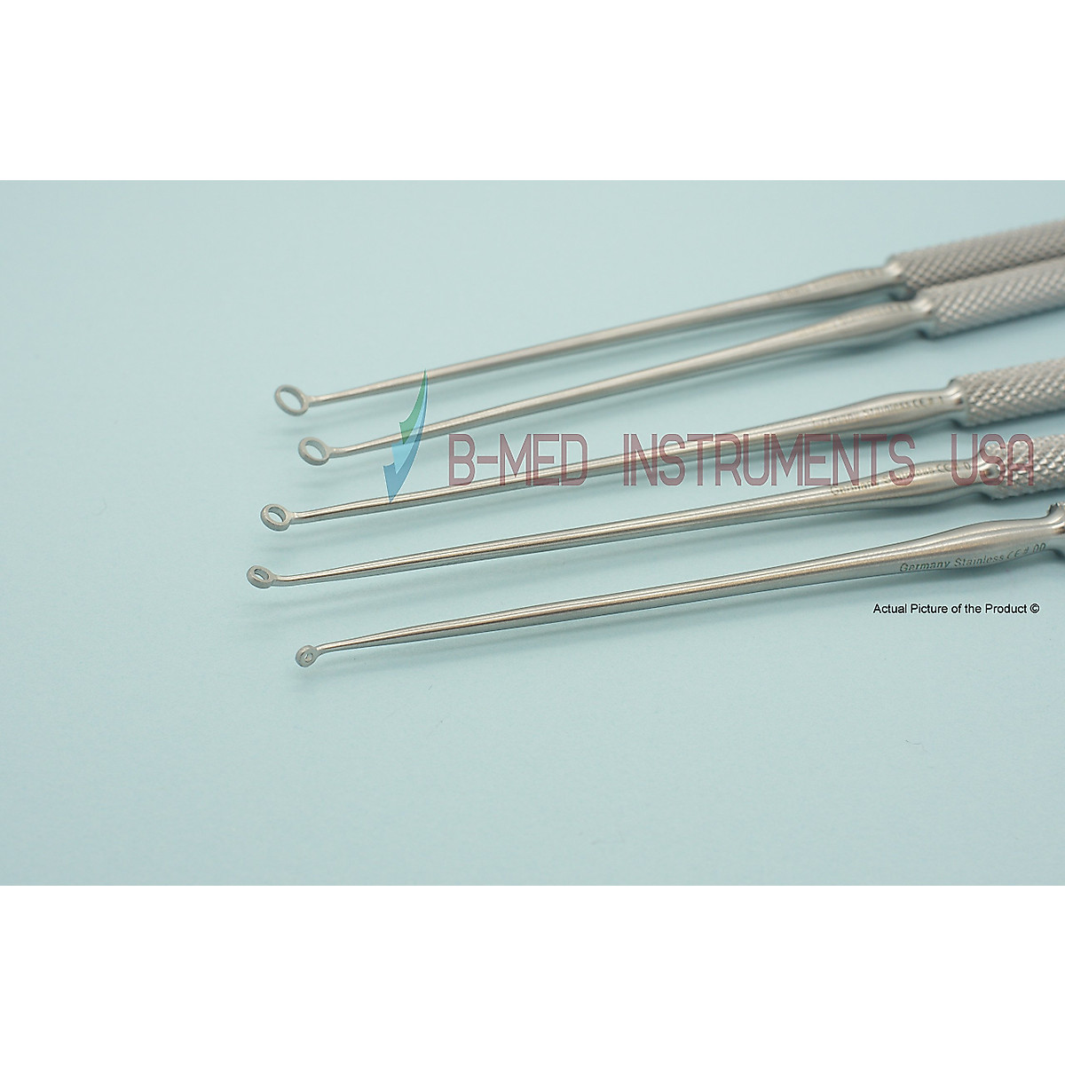 Set of 5 Buck Ear Curettes Blunt Curved # 00# 0# 1# 2# 3