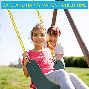 AGPTEK EVA Soft Plastic Swing Set, Seat with 66 Inch Heavy-Duty Rust-Resistant Chains, Suitable for Kids and Adults up to 250 lbs for Outdoors, Playground, Jungle & Gym