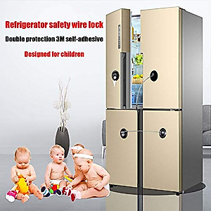 2 Pack Refrigerator Lock with 4 Keys,Child Safety Fridge Lock,Refrigerator Lock Combination,Mini Fridge Lock, File Drawer Lock, Toilet Seat Lock with Strong Adhesive by XccMe (Black)