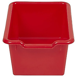 ECR4Kids Scoop Front Storage Bins, Red (10-Pack)