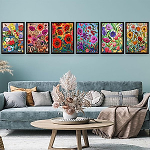 hkejoi Paint by Number for Kit Adults Canvas,Adults Paint by Numbers Kits,Acrylic Flowers Painting by Numbers for Adults for Home Wall Decoration and 16X12inch