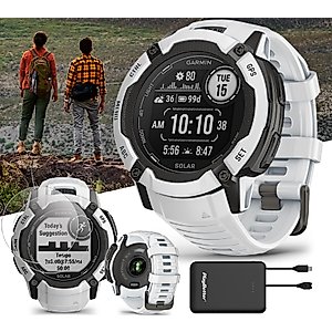 Garmin Instinct 2S Solar Surf (Ericeira) Rugged GPS Smartwatch Bundle - Multi-Band GNSS, 24/7 Health Monitoring, Smart Notifications with PlayBetter Portable Charger & Screen Protectors