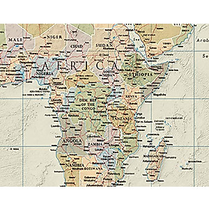 2023 Swiftmaps 24" x 36" World Map Contemporary Premier Wall Map Poster Mural, Laminated, Made in the USA