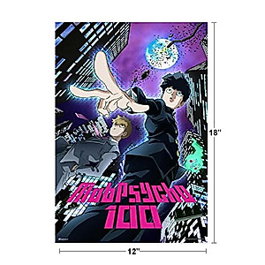 Mob Psycho 100 Poster Anime Series 1 Key Art Crunchyroll Japanese Anime Merchandise Webtoon Manga Series Anime Streaming Poster Merch Anime Bedroom Decor Cool Wall Decor Art Print Poster 12x18
