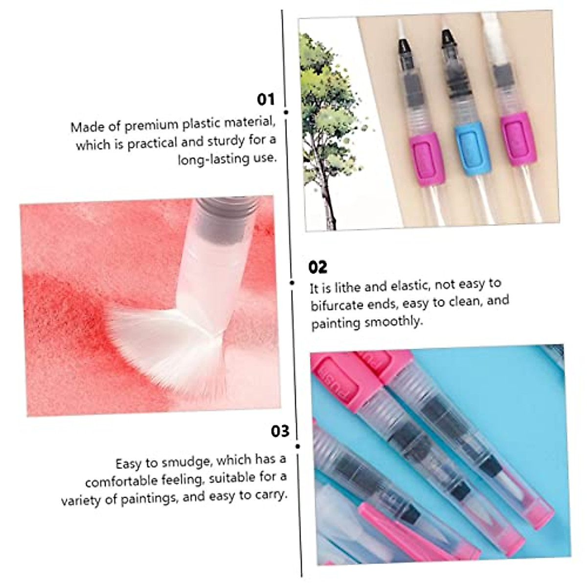 SAFIGLE Injection Pen Kit 1 Set Tap Water Pen Set Chinese Calligraphy Brush Water Color Paint Sets for Paint Brushes Drawing Brush Soluble Painting Pen Water Coloring Water Storage Brush