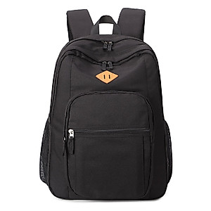 abshoo Classical Basic Womens Travel Backpack For College Men Water Resistant Bookbag (Black)