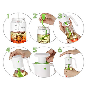 Vucchini Salad Dressing Shaker Mixer Bottle Homemade Salad Dressing Container - BPA Free Glass Juice Storage Ketchup