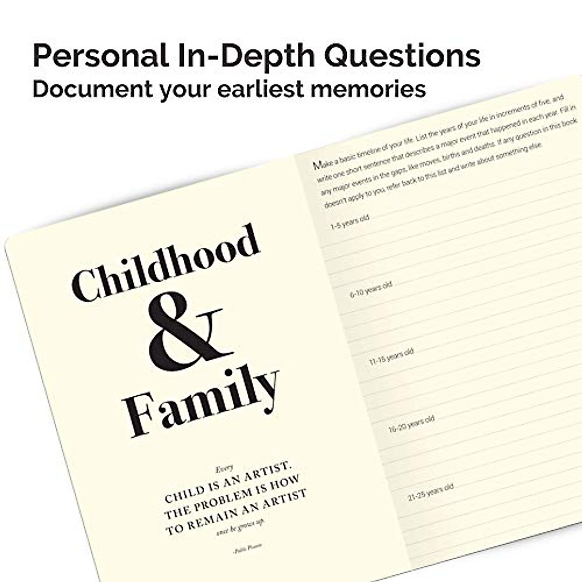 Piccadilly Story of My Life Journal | Personal DIY Memoir | Guided Autobiography Notebook | 204 pages