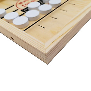 Fast Sling Puck Game Large Size Hockey Melightful Pass Puck Game Board Wooden for Kids Adults Party Family Night Fun Game Traveling Camping Birthday (Super Winner)…