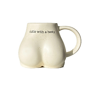 Butt Funny Coffee Mug for Women, Cute Novelty Gifts Butt Shaped 3d Cup, Cute Mugs for Women Booty Mug, Female Body Mug Vase, Nice Butt Cute Mugs Gift, Funny Mugs for Friends 12oz (Cream)