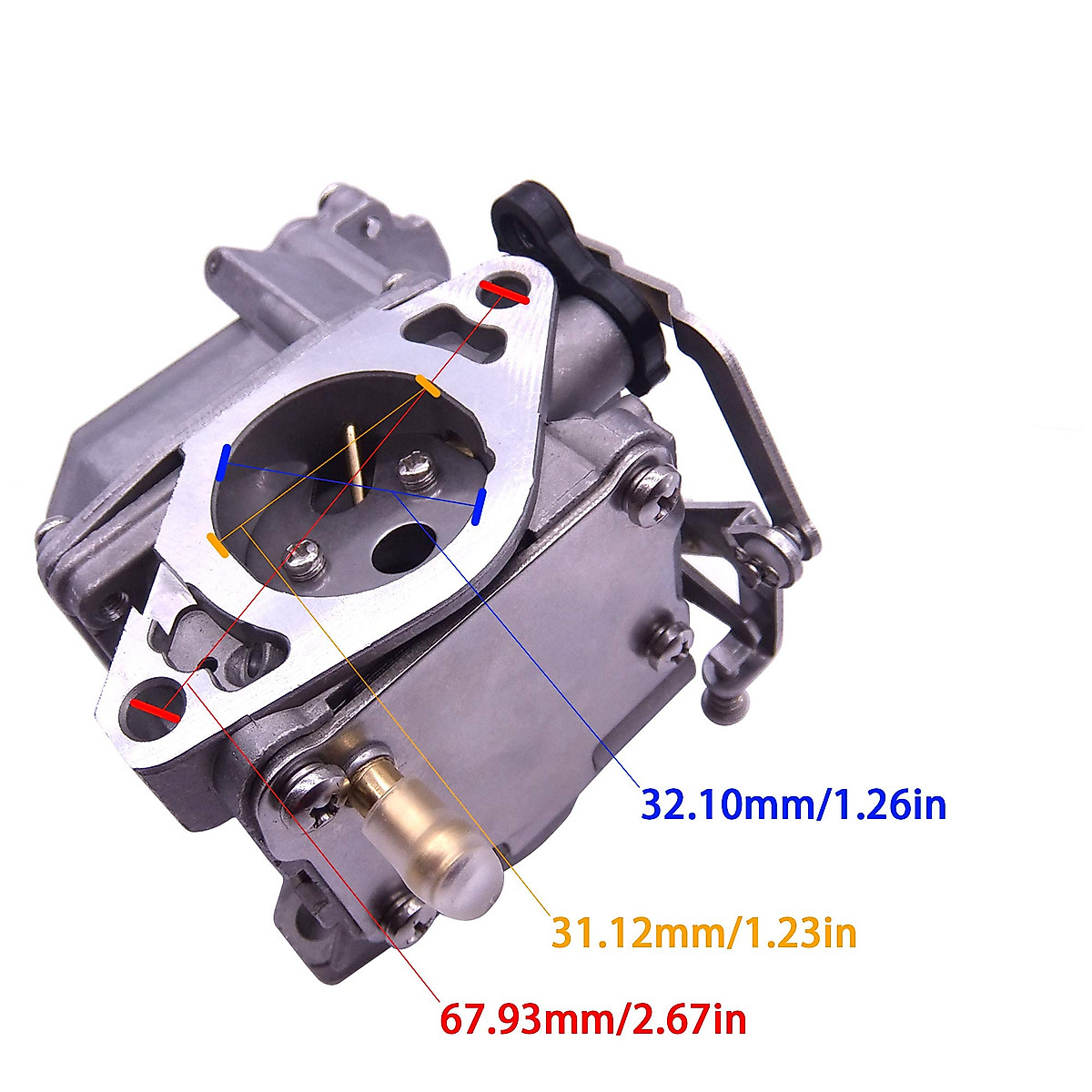 Boat Motor 853720T15 853720T21 8M0109535 Carburetor Assembly for Mercury Marine Mercruiser Quicksilver / 5040597 for Evinrude Johnson OMC BRP Outboard Engine 15HP 4-Stroke, Remote Model