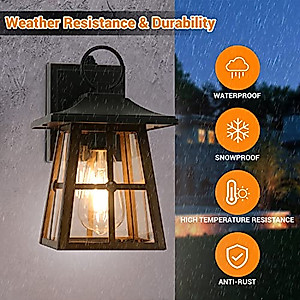 Qingmiao Dusk to Dawn Sensor Wall Light Outdoor Porch Light Wall Lantern Waterproof Outdoor Light Fixture Exterior Wall Sconce