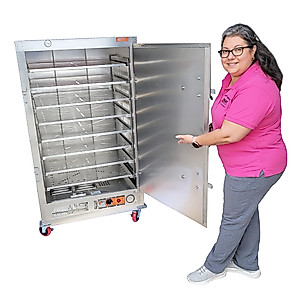 HeatMax 322758 Large Electric Commercial Food Warmer Holding Cabinet for 16 Full Size Pans, for Churches, Schools, Institutions - Made in USA with Service and Support - 120V Plug, Potluck