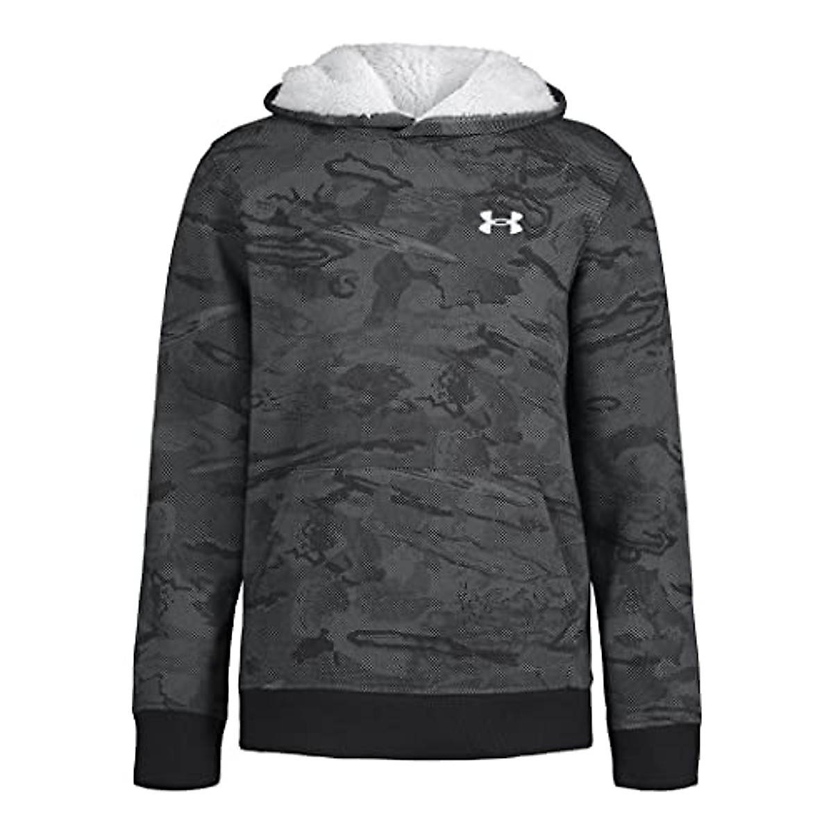 Under Armour boys Outdoor Hoodie, Large Front Pocket, Quick-drying & Lightweight Hooded Sweatshirt, Pitch Gray/Charcoal, Medium US