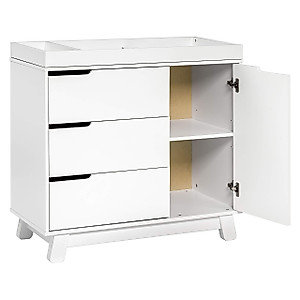 Babyletto Hudson 3-Drawer Changer Dresser with Removable Changing Tray in White, Greenguard Gold Certified
