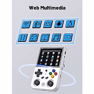 RG353V Retro Handheld Game Console - Dual OS Android 11 and Linux - 64Gb TF Card Pre-Installed with 4452 Games - Handheld Emulator 3.5 IPS Screen 3200 Mah Battery. Plug & Play Video Games