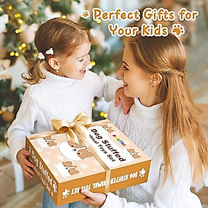 KMUYSL Unicorn Toys for Girls Ages 3 4 5 6 7 8+ Year - Unicorn Mommy Stuffed Animal with 4 Baby Unicorns in Her Tummy, Plush Toys Set for Girls, Kids (Corgi Puppies)