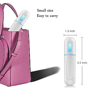 Nano Facial Mister, Portable Mini Cool Mist Facial Steamer Moisturizing Hydrating Face Sprayer for Skin Care, Makeup, Cleaning Pores, Eyelash Extensions, Summer Cool (White)