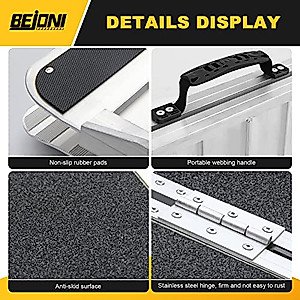 BEJONI 3FT Wheelchair Ramp, 600 lbs Capacity Non-Slip Aluminum Folding Handicap Ramp, Portable Wheelchair Ramps for Home, Steps, Stairs, Doorways, Curbs