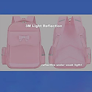 HT HONOR . TRUST Kids Backpack for School Girls Elementary Kindergarten Lightweight School Bag for Little Girl 15inch Pink Bookbag for Children