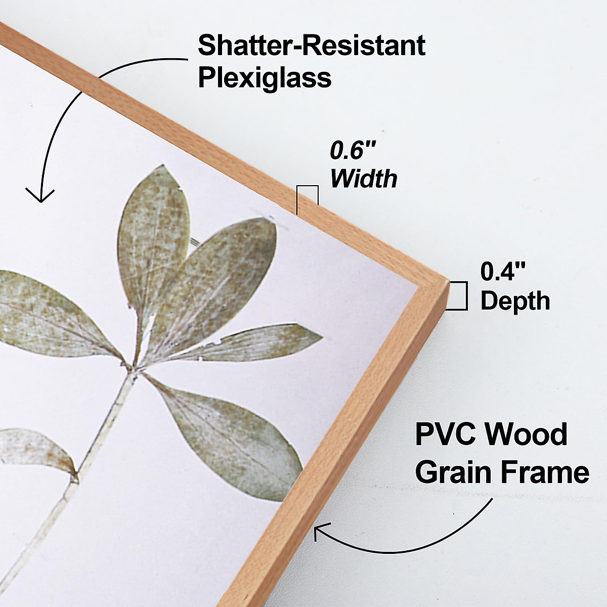 12x16 Picture Frame Set of 2, Plastic Wall Hanging Photo Frame, Wall Gallery Photo Frames, Plastic Imitation Fine Wood Grain, Large Size Poster Frame