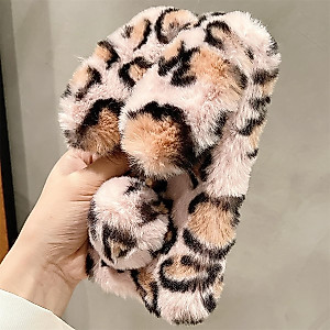 for Samsung A04/A04s Furry Case, Lucky Leopard Pattern Cute Rabbit Bunny with Soft Fluffy Ears Tail Doll Fuzzy Hair Fur Plush Phone Case Cover Women Girl