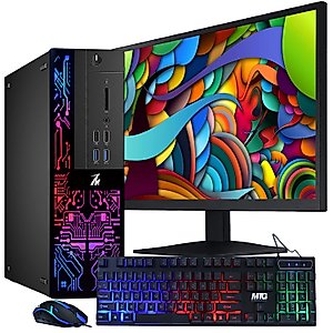 Computer Desktop PC, Intel Core i3-6100, TechMagnet Siwa 6, 8GB RAM, 240GB SSD, RGB Keyboard Mouse, WiFi, 22 inch Monitor, Windows 10 Professional (Renewed)