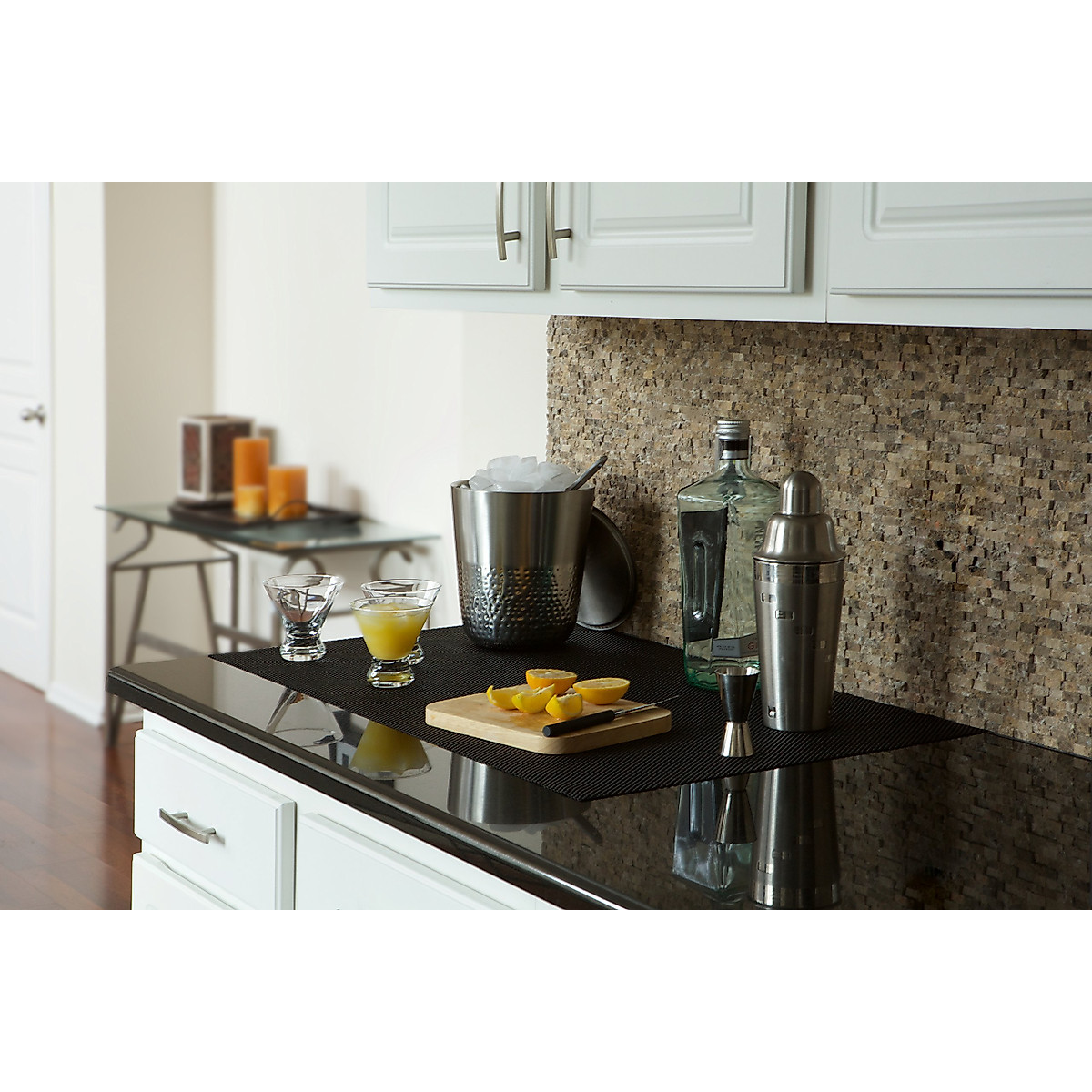 Duck Brand 284150 Super Grip Easy Liner Shelf Liner with Clorox, 20 inches x 6-Feet, Black