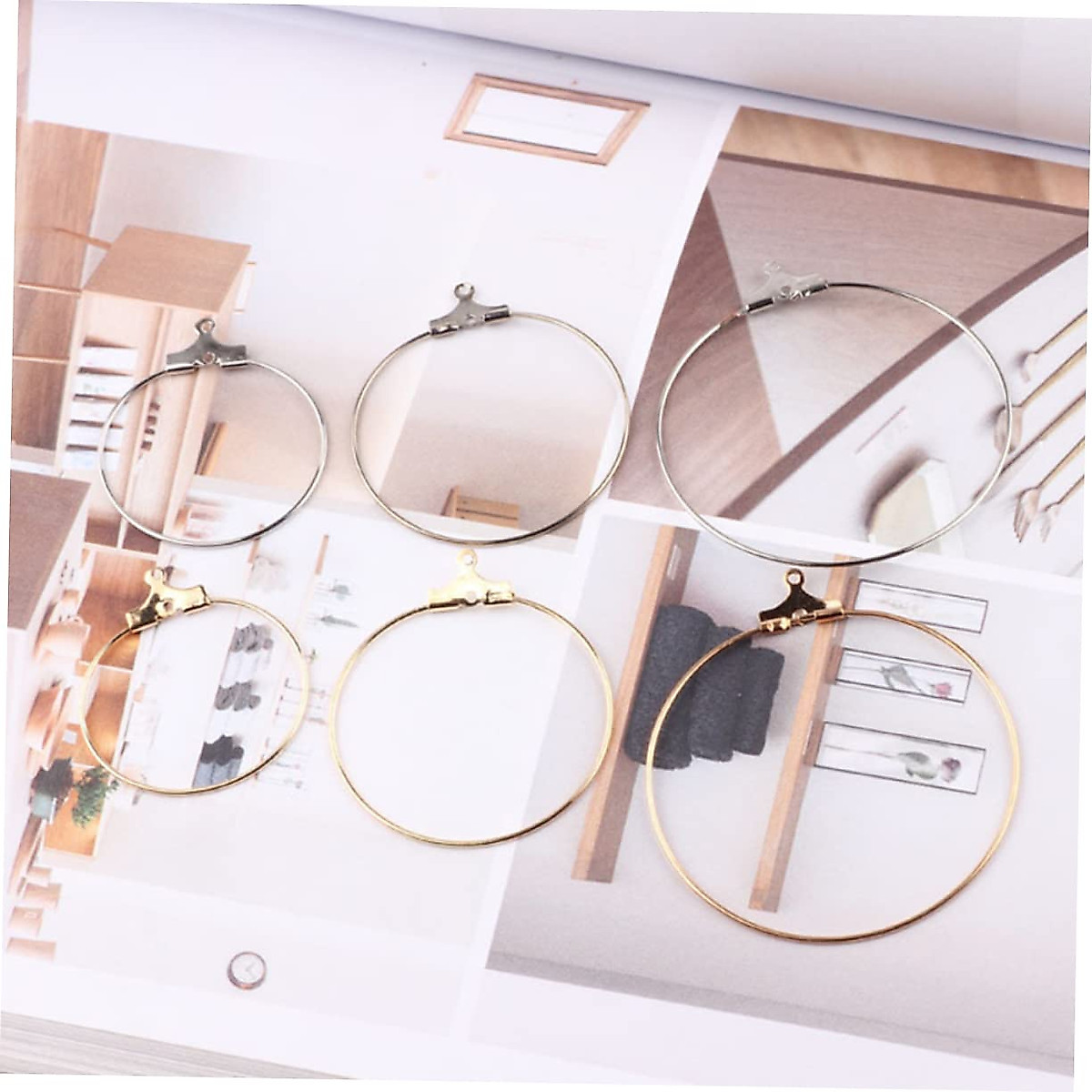 VILLCASE 3sets Long Lasting Copper Ear Clips DIY Earring Hooks for Women Girls Silver Handmade Jewelry 20pcs*3