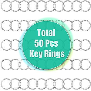 sprookber 100pcs Metal Lobster Claw Clasp with Key Ring, Keychain Rings for Crafts, Key Jewelry DIY Crafts, Lanyard Clips snap Hook, Swivel Clasps Clip (Claw Clasp 50pcs+Key Ring 50pcs)