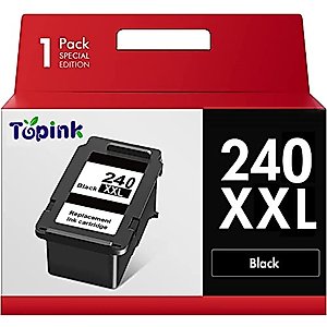 Topink Cannon Printer Ink PG 240 Replacement for Canon 240XL PG-240XL 240 XL XXL Black Ink Cartridge Use with Canon PIXMA MG3620 TS5120 MG3520 MG2120 MX452 MX512 MX532 MX472 Printer