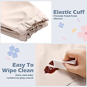 4 Pack Long Sleeve Baby Bibs Waterproof Long Sleeved Bib Baby Eating Smock Bib Feeding Baby Bib with Sleeves Baby Shirt Bib with Food Catcher Soft Art Smock Bibs for Babies Toddlers 6-36 Months