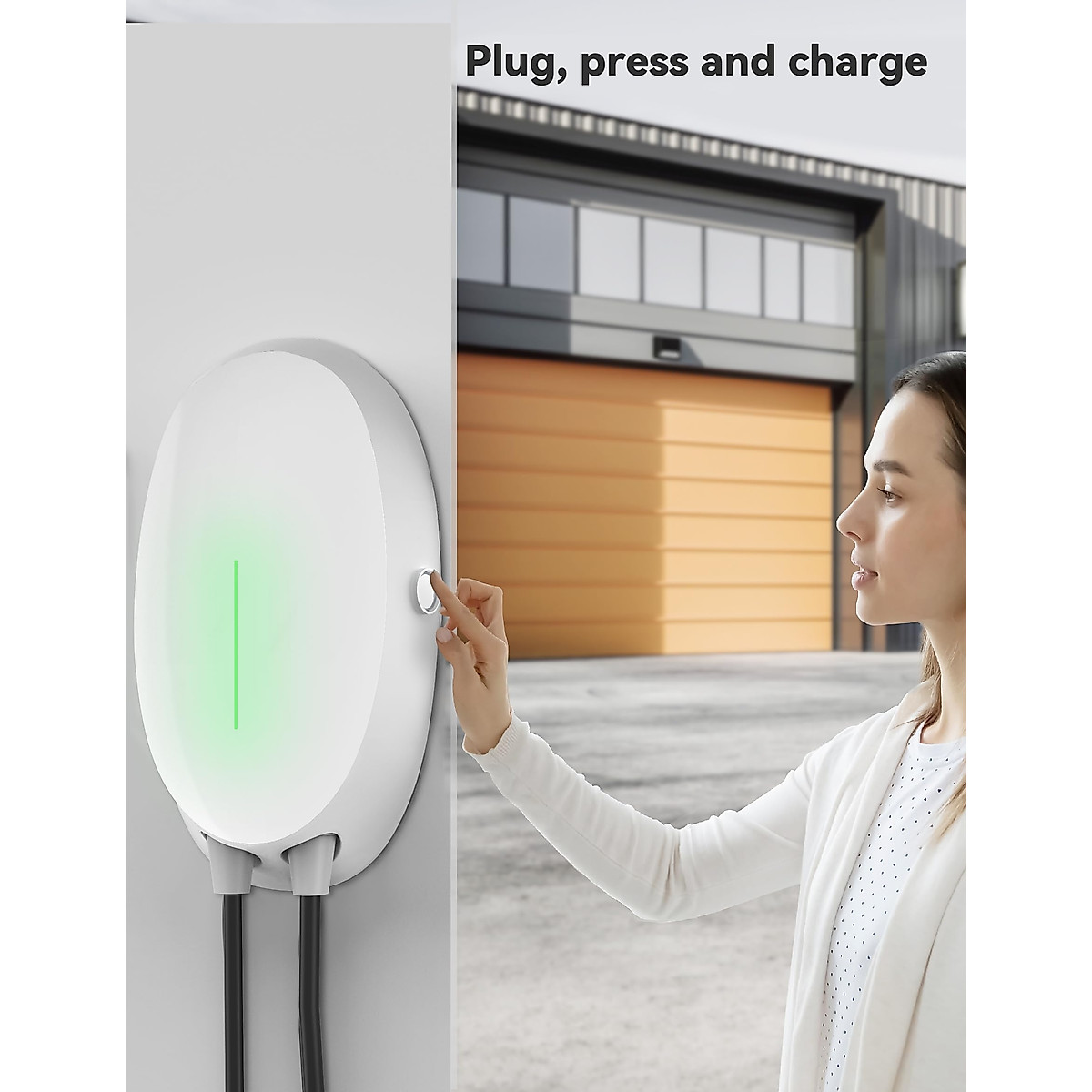 Teskee EV Charger Level 2 Home Smart EV Charging Station for All Electric Vehicles & Plug-in Hybrid Cars Outdoors and Indoors Use Max 9.6kW 40Amps 20-Foot Cable NEMA 14-50