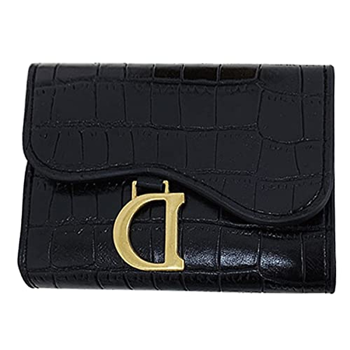 Vnewoka Women Short Wallet Small Fashion Luxury Brand Leather Purse Ladies Card Bag For Women Clutch Female Purse Money Clip Wallet (Wallet, Black)