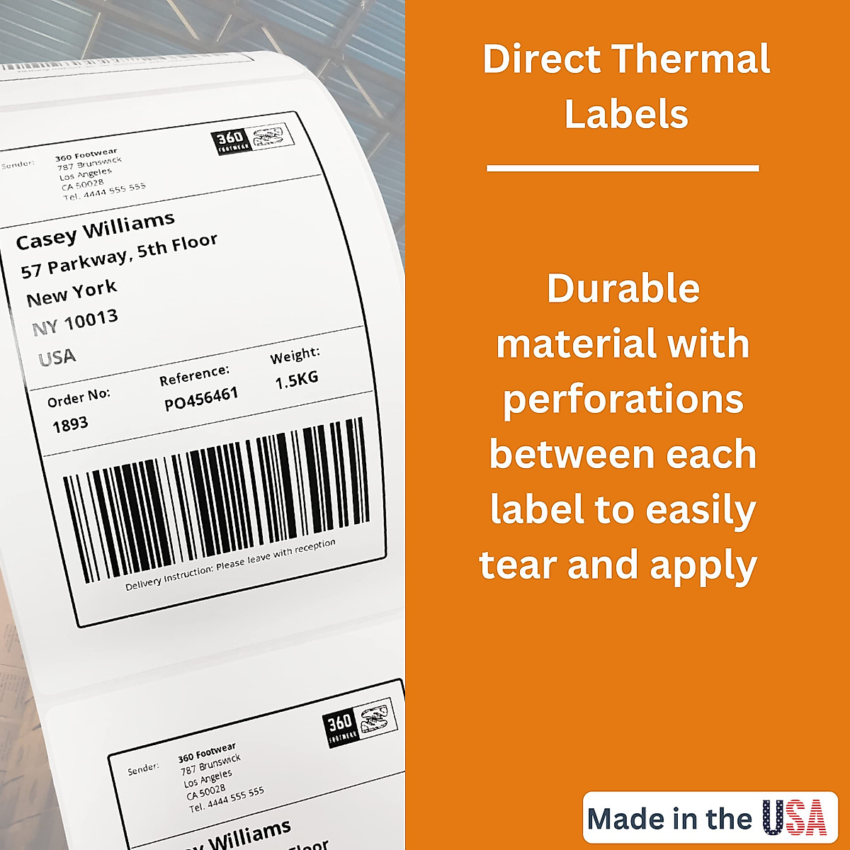 ATL Direct Thermal Shipping Labels 4x6 250, 4x6 Thermal Labels, Thermal ...
