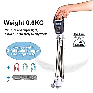 ANLEBUY Portable Garment Rack, Folding Clothes Rack, Collapsible Clothing Rack for Dance, Travel, Camping, Laundry, Indoor, Outdoor, Drying, Mini White Compact (Upgraded) + 3 Foldable Clothes Hangers