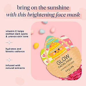 SpaLife Spring & Easter Facial Masks (9Pack) - Hyaluronic Acid, Collagen, Vitamin C Infused - Reduces Dark Circles, Hydrates, Firms Skin - Skin Care Masks for Puffiness, Fine Lines & Wrinkles