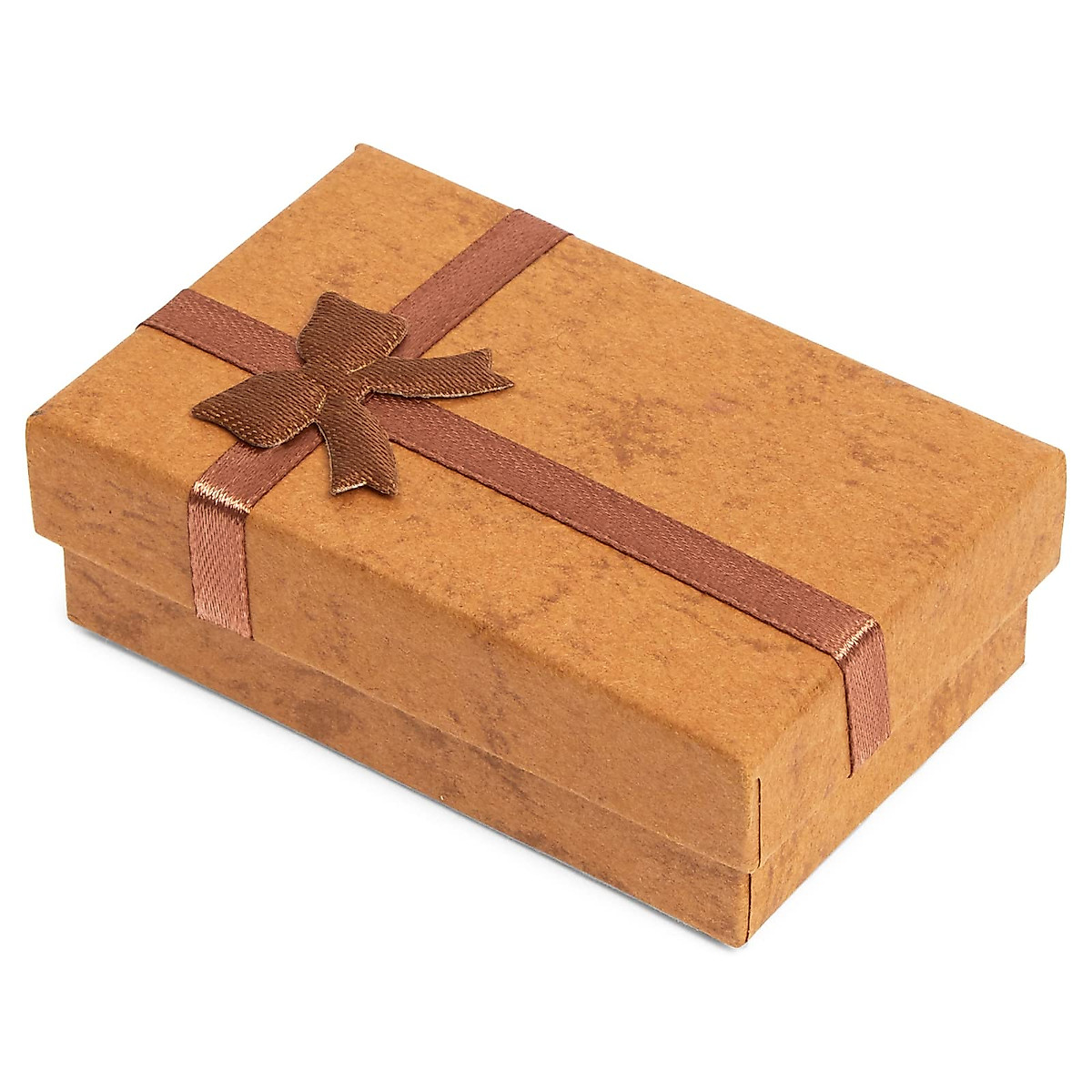 Jewelry Gift Box Set with Lids and Ribbon Bows (Brown, 2 x 3 x 1 In, 16 Pack)