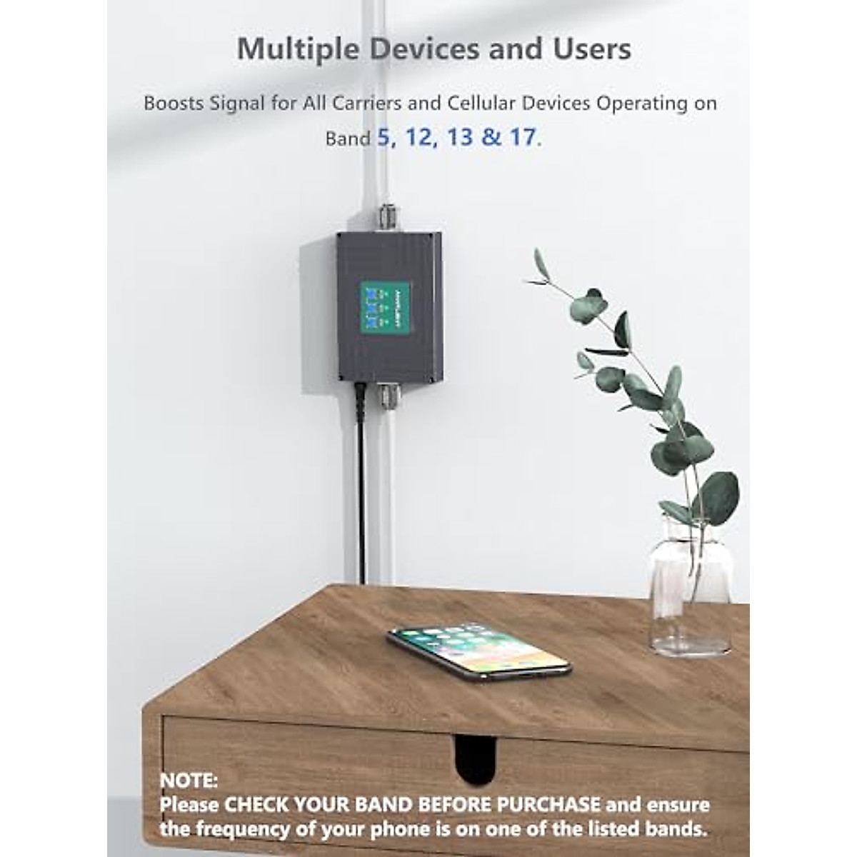 Cell Phone Signal Booster for All Carriers on Band 5/12/13/17 | Up to 4,500 Sq Ft | Boost 5G 4G& LTE Signal for Verizon, AT&T, T-Mobile & More | FCC Approved