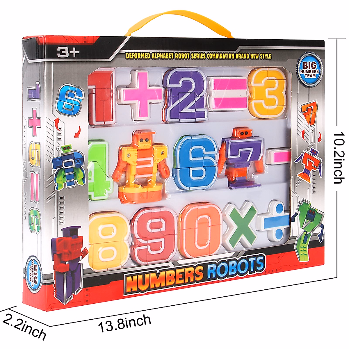 Liberty Imports 15 PCS Number Robots Transforming Toys Set - Math Counting Numerical Transform Robot Figures, Educational STEM Learning Bots for Kids