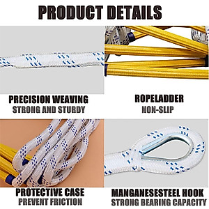 Rope Ladder Fire Escape - Emergency Ladders, Safety Ladder Escape, 2-3 Story Homes Reusable Compact Lightweight External Rescue Ladder (Size : 20M)